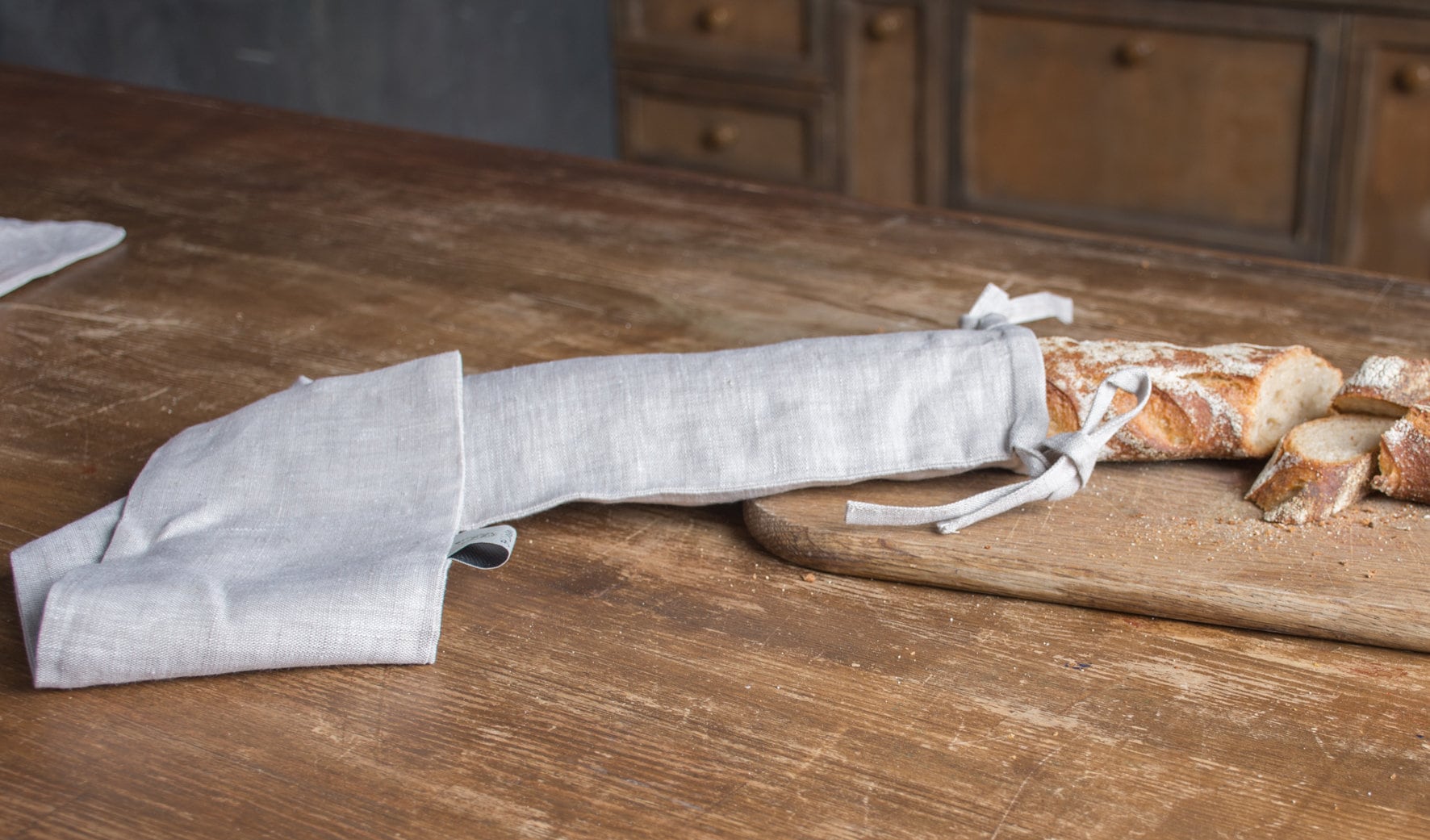 Linen Bread and Bakery Bag Handmade Baguette Bag Homemade | Etsy