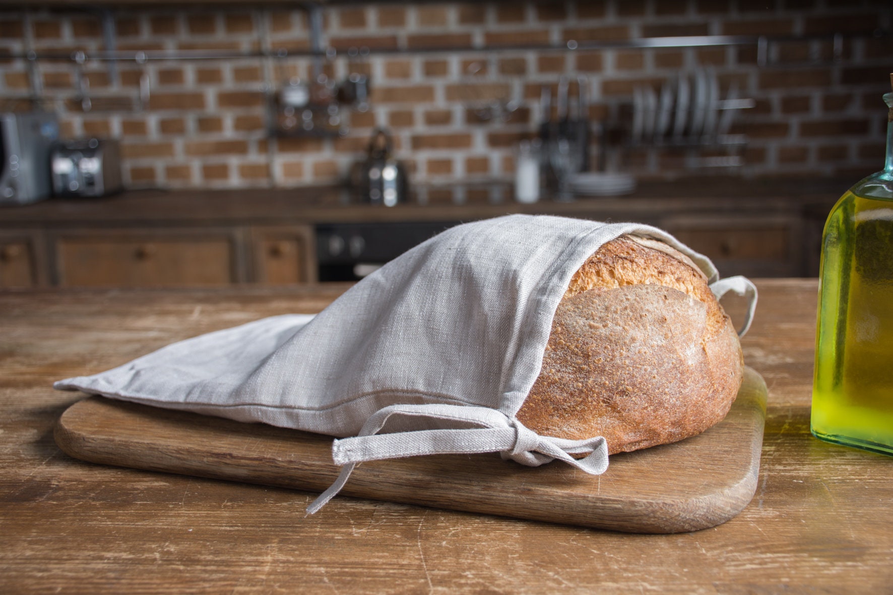 Linen Bread and Bakery Bag Handmade Baguette Bag Homemade | Etsy