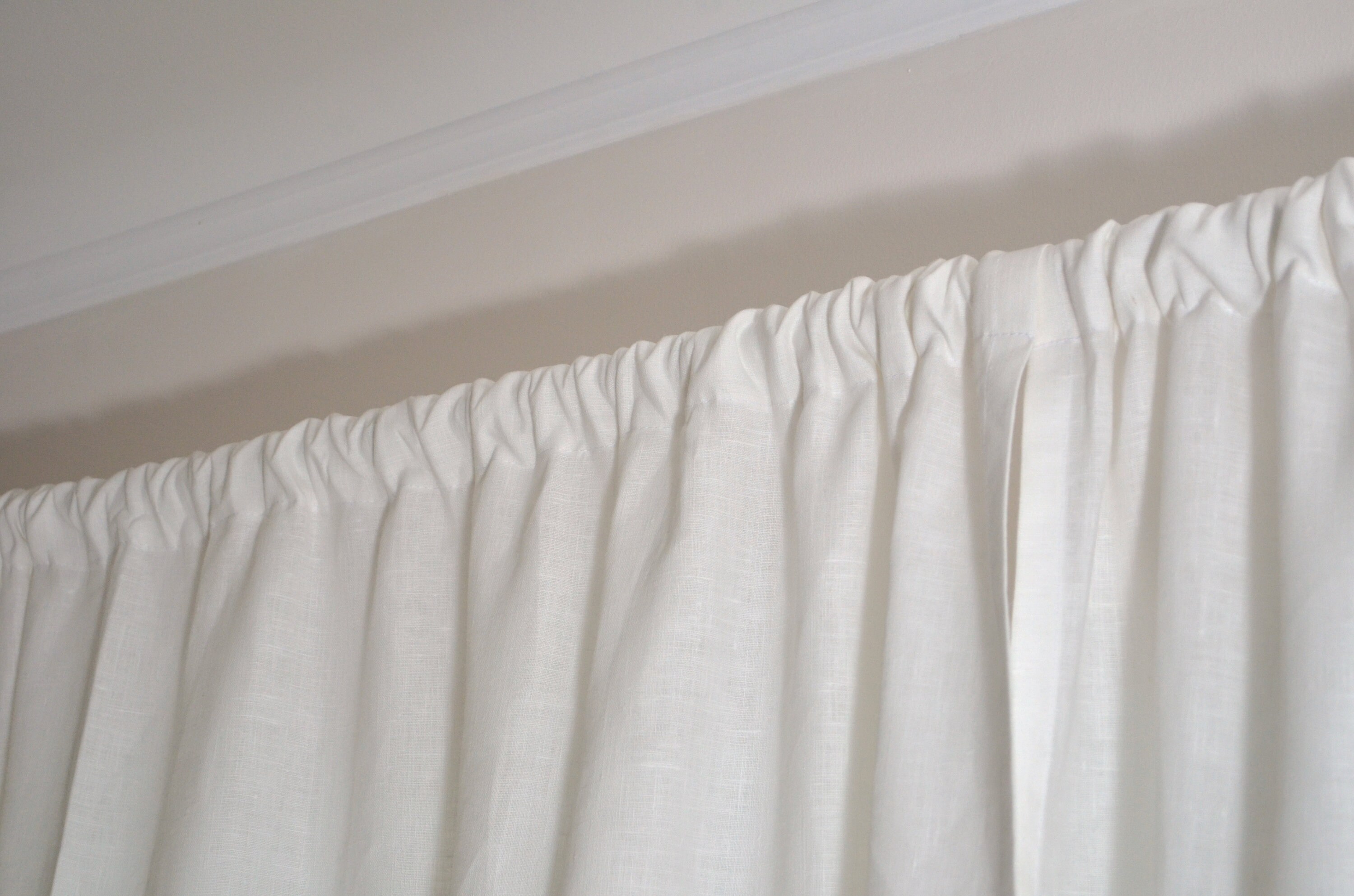 Kitchen Natural Linen Curtain Panel rod Pocket Cafe | Etsy