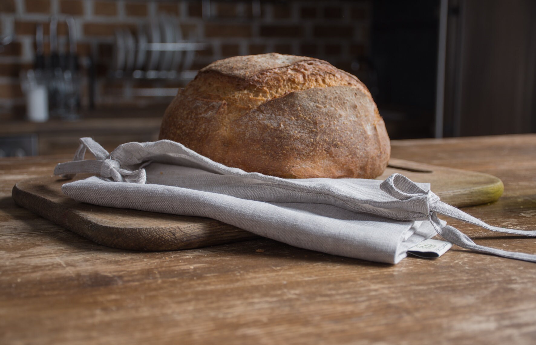 Linen Bread and Bakery Bag Handmade Baguette Bag Homemade | Etsy