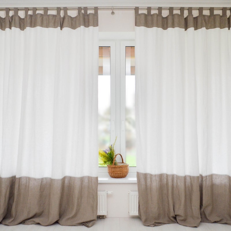 Color Block Curtains - Etsy