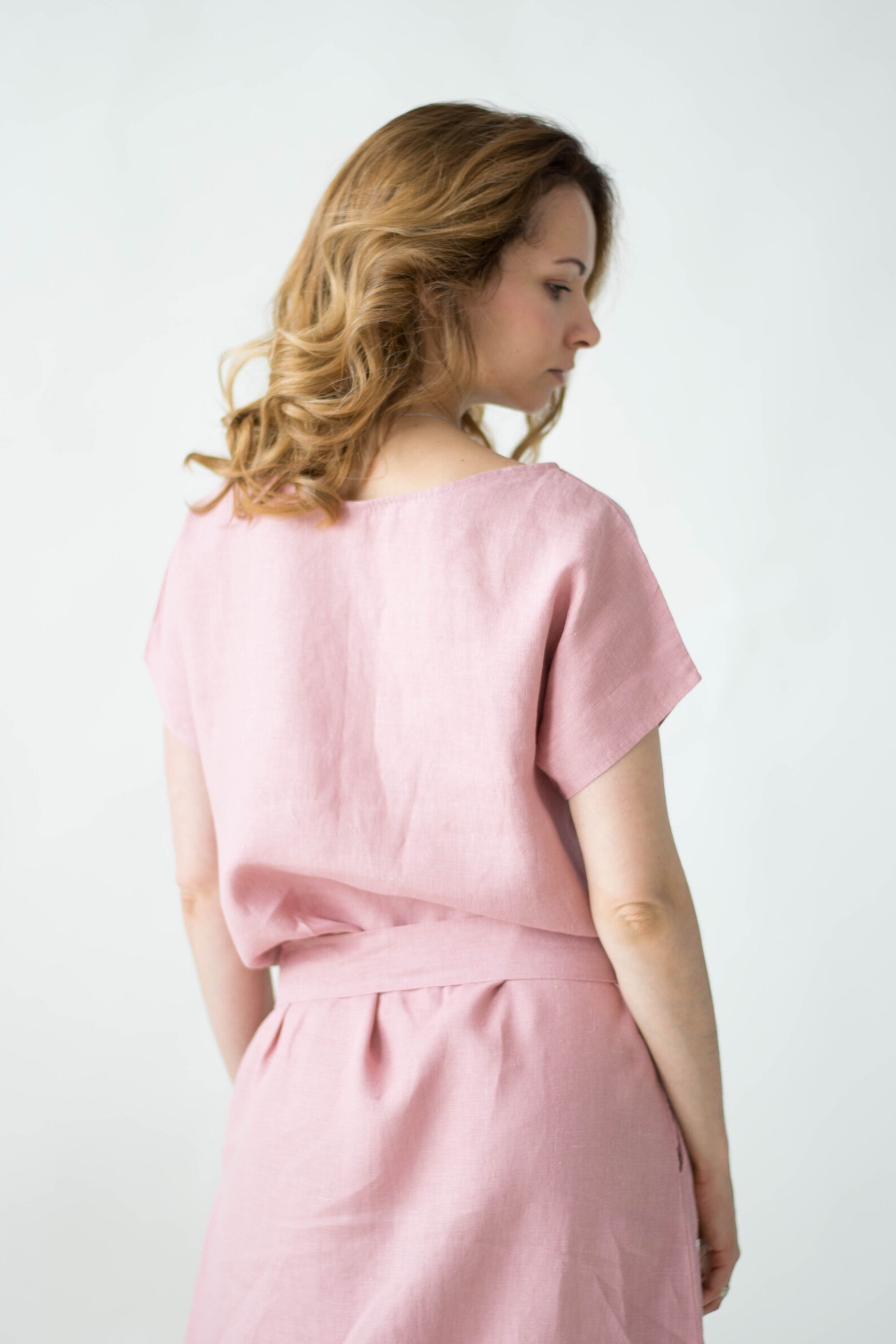 Dusty Rose Linen Dress Summer Women Dress Linen Long - Etsy
