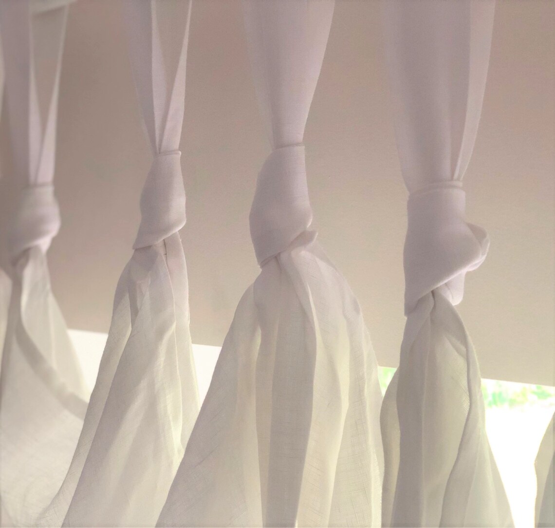 Rivau Solid Tab Curtain Panel Twist Linen Tab Top Panel | Etsy