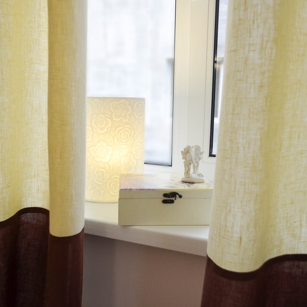 Color Block Curtains - Etsy