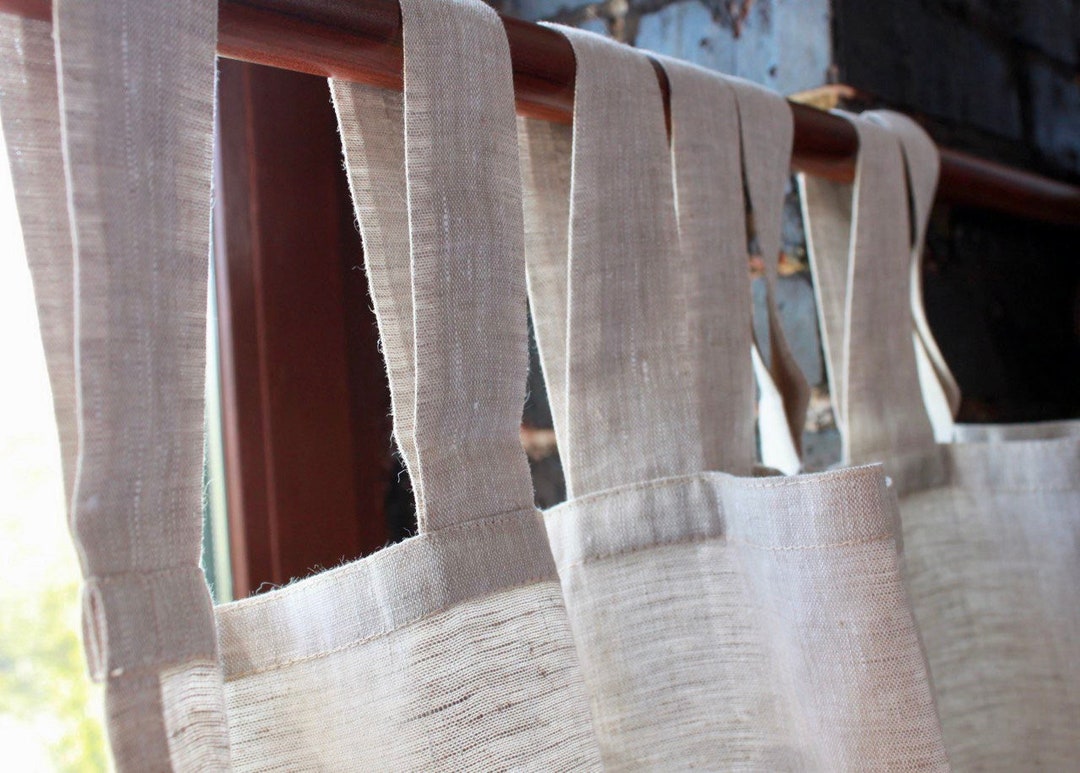Tab Top Linen Curtain Panel, Linen Drapes, Linen Curtain, Window ...