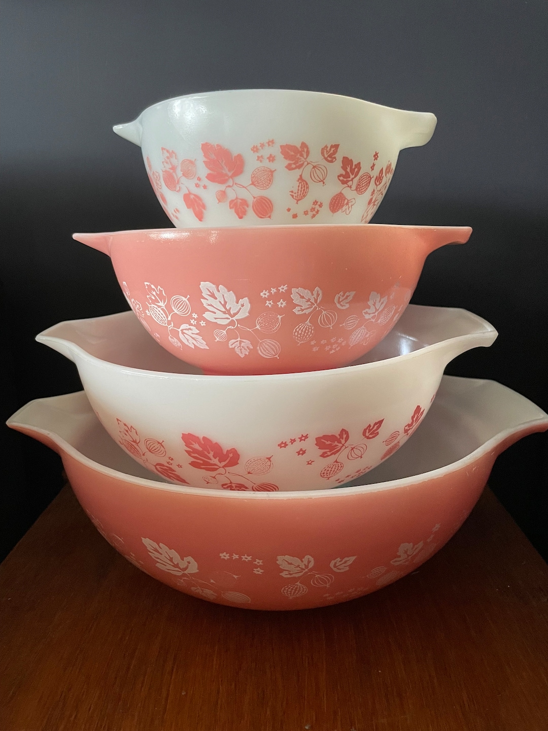 Full Set of Pink Pyrex Gooseberry Cinderella Mixing Bowls - Etsy