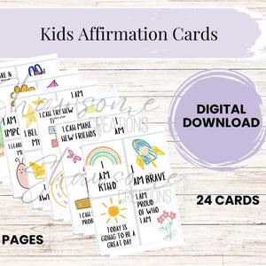 Printable Kids Affirmation Cards With Colorful Images | Positive ...