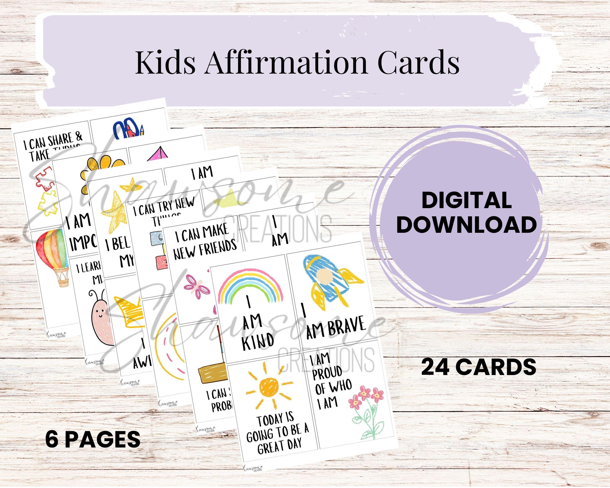 Printable Kids Affirmation Cards With Colorful Images | Positive ...