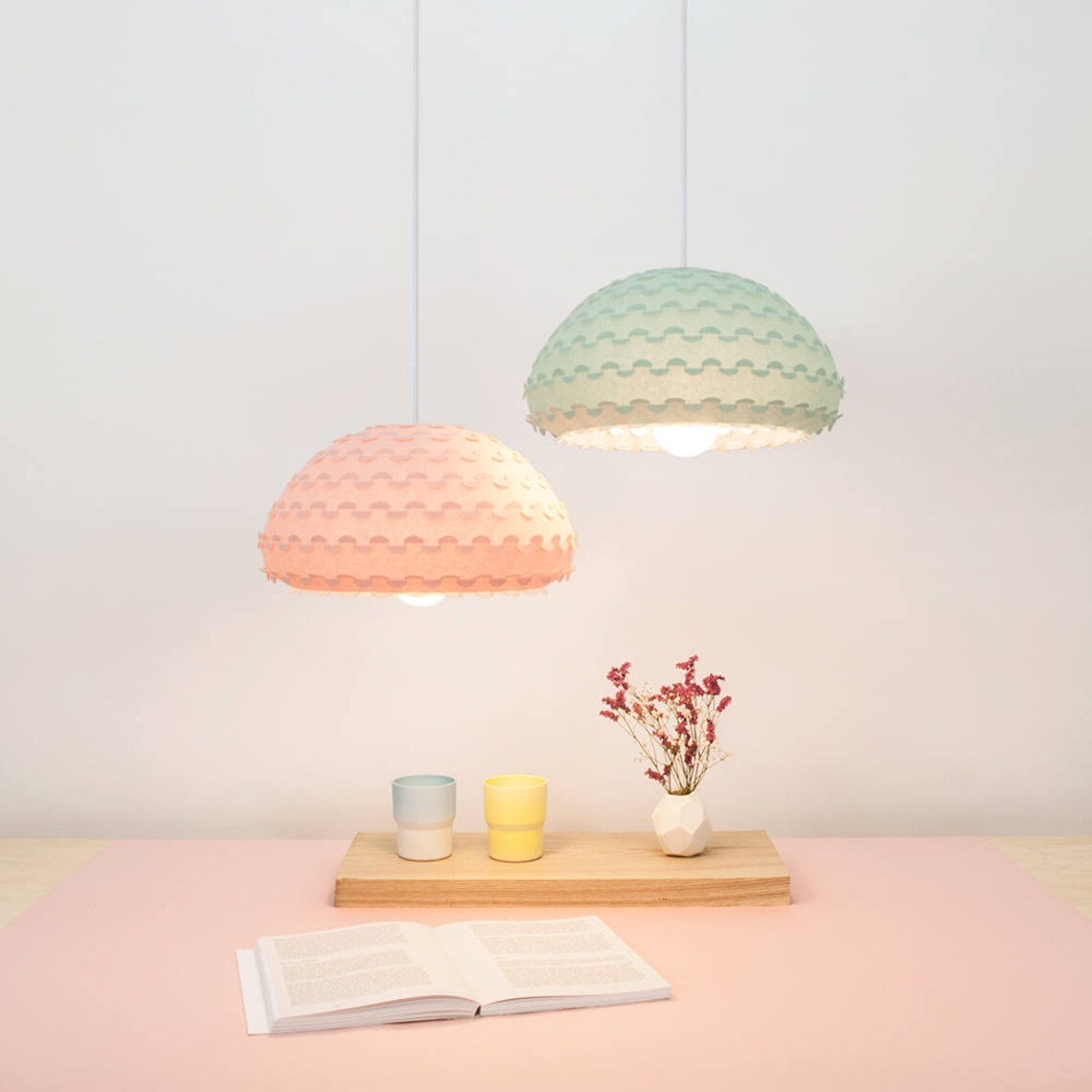 NEW: Soft Pink Modern Pendant Lamp Kasa P Light | Etsy