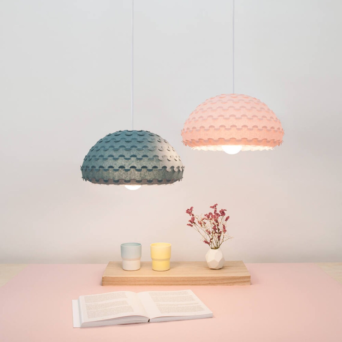 NEW: Soft Pink Modern Pendant Lamp Kasa P Light | Etsy