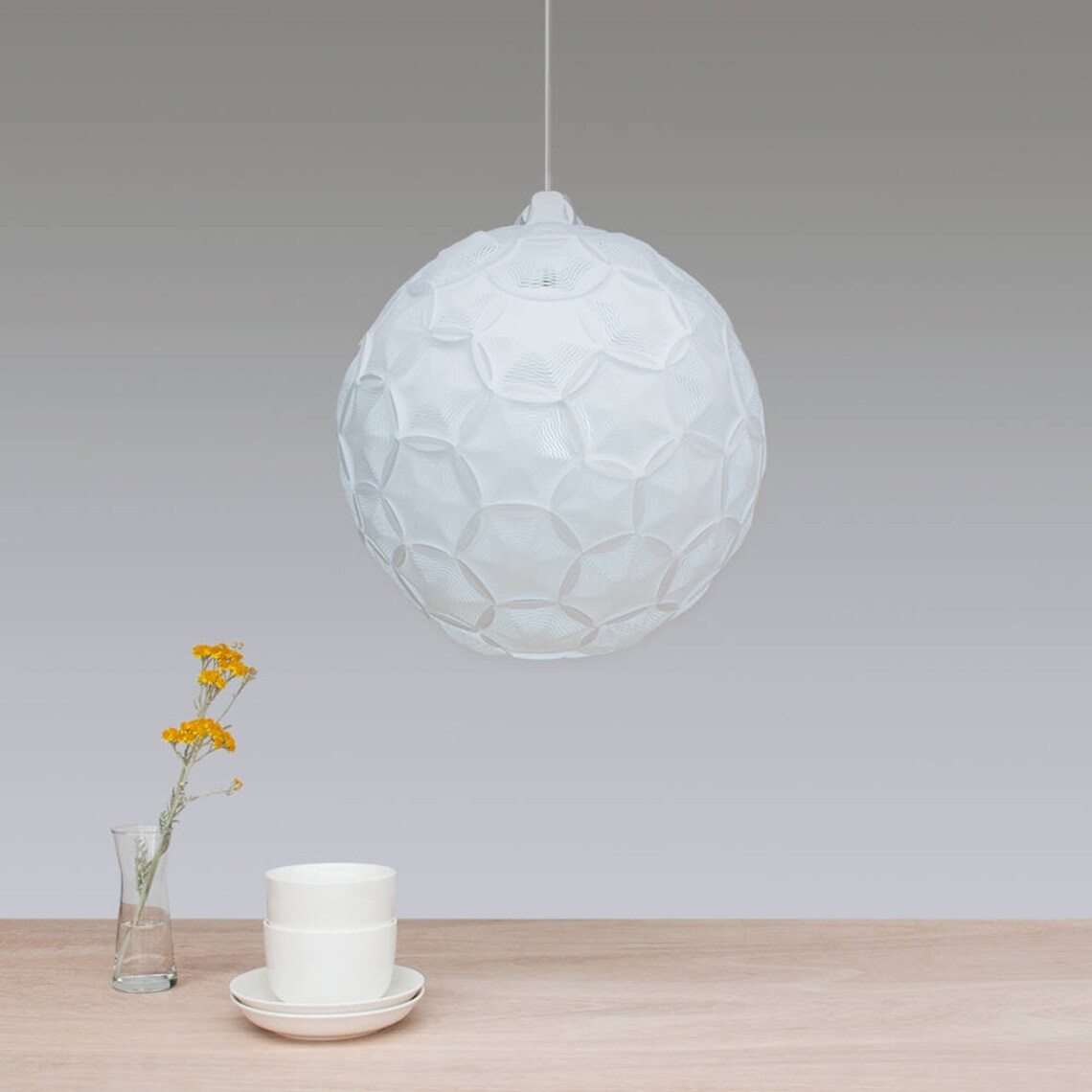 Sphere Pendant Light Airy White Lamp - Etsy