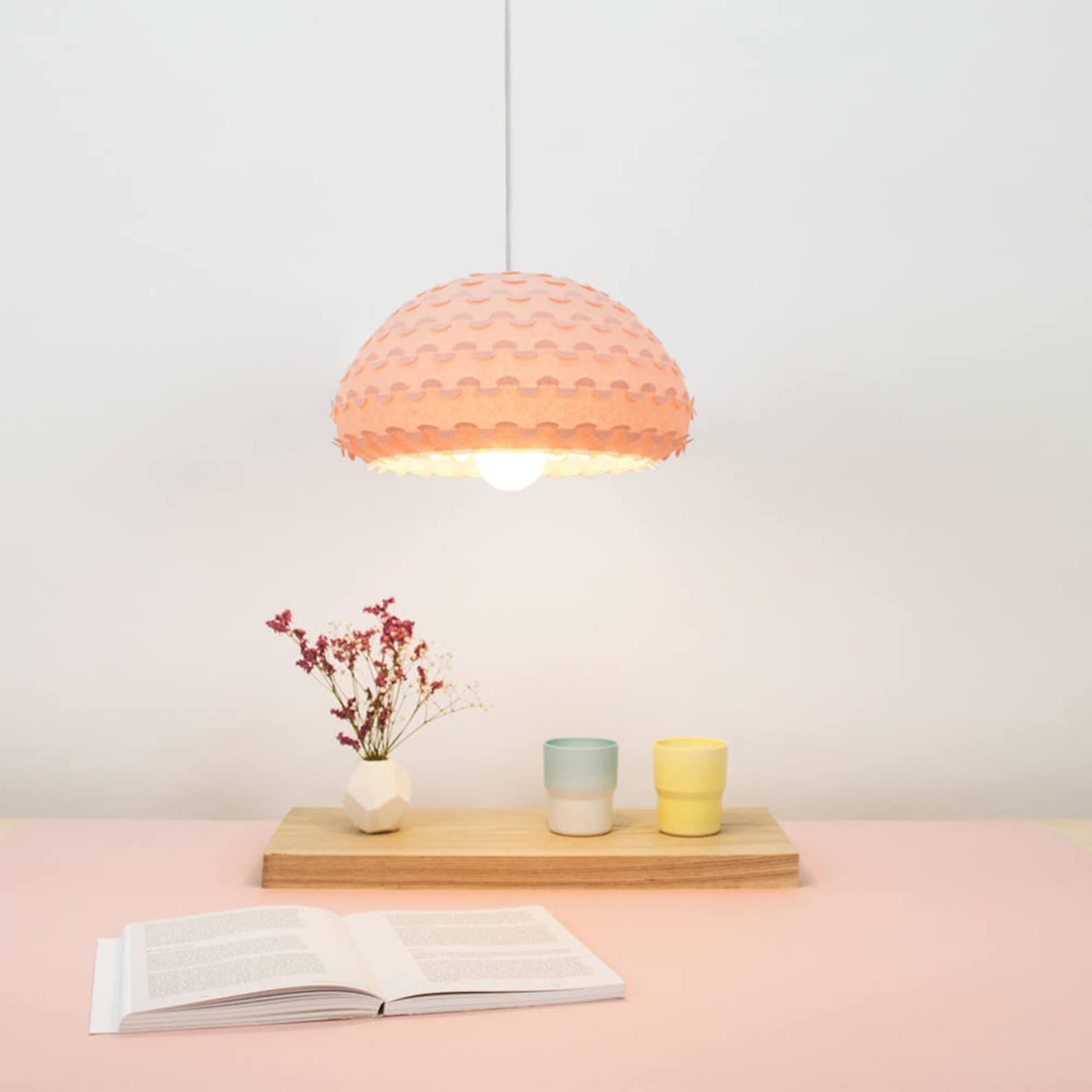 NEW: Soft Pink Modern Pendant Lamp Kasa P Light | Etsy
