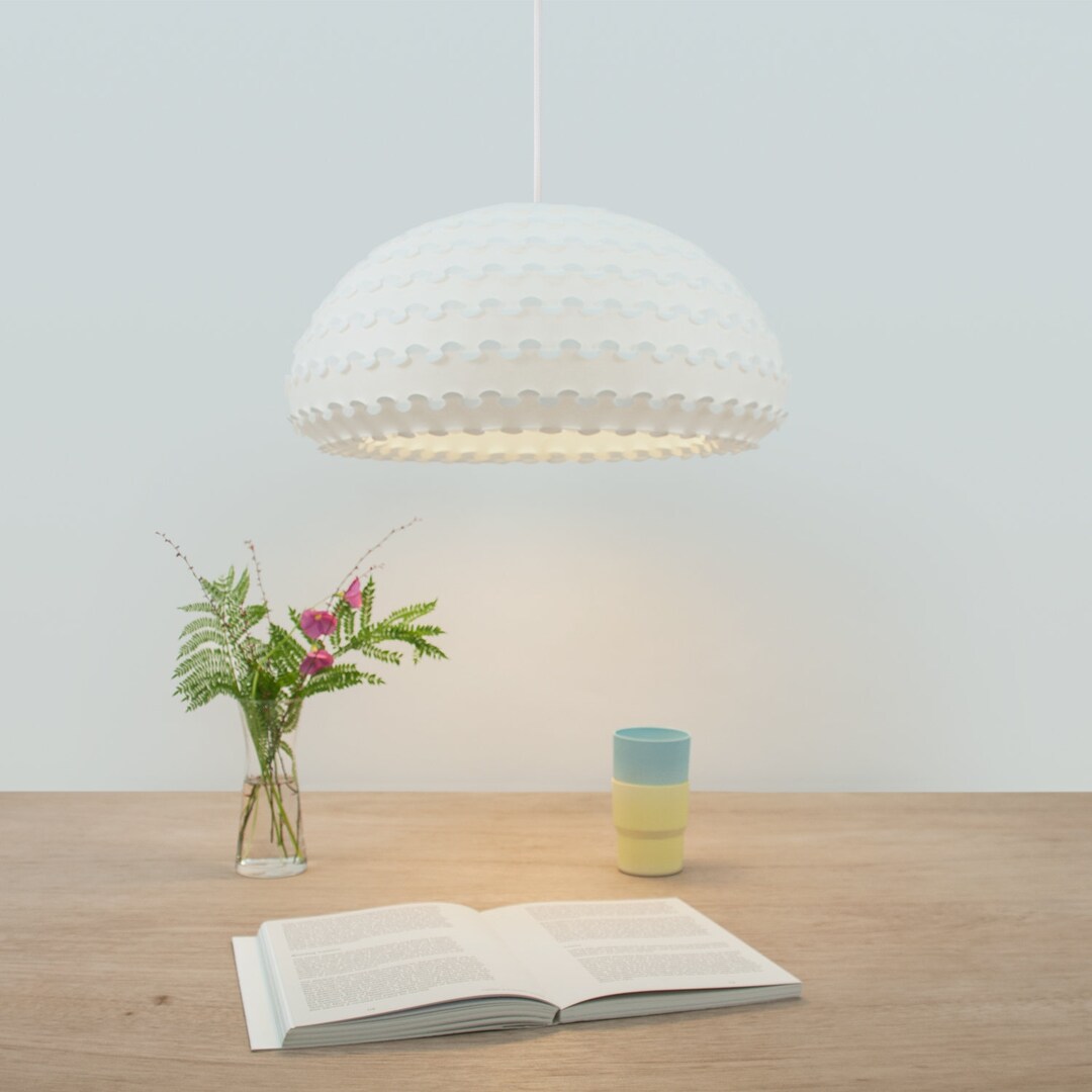 Large White Pendant Lamp | Kasa Large - Etsy