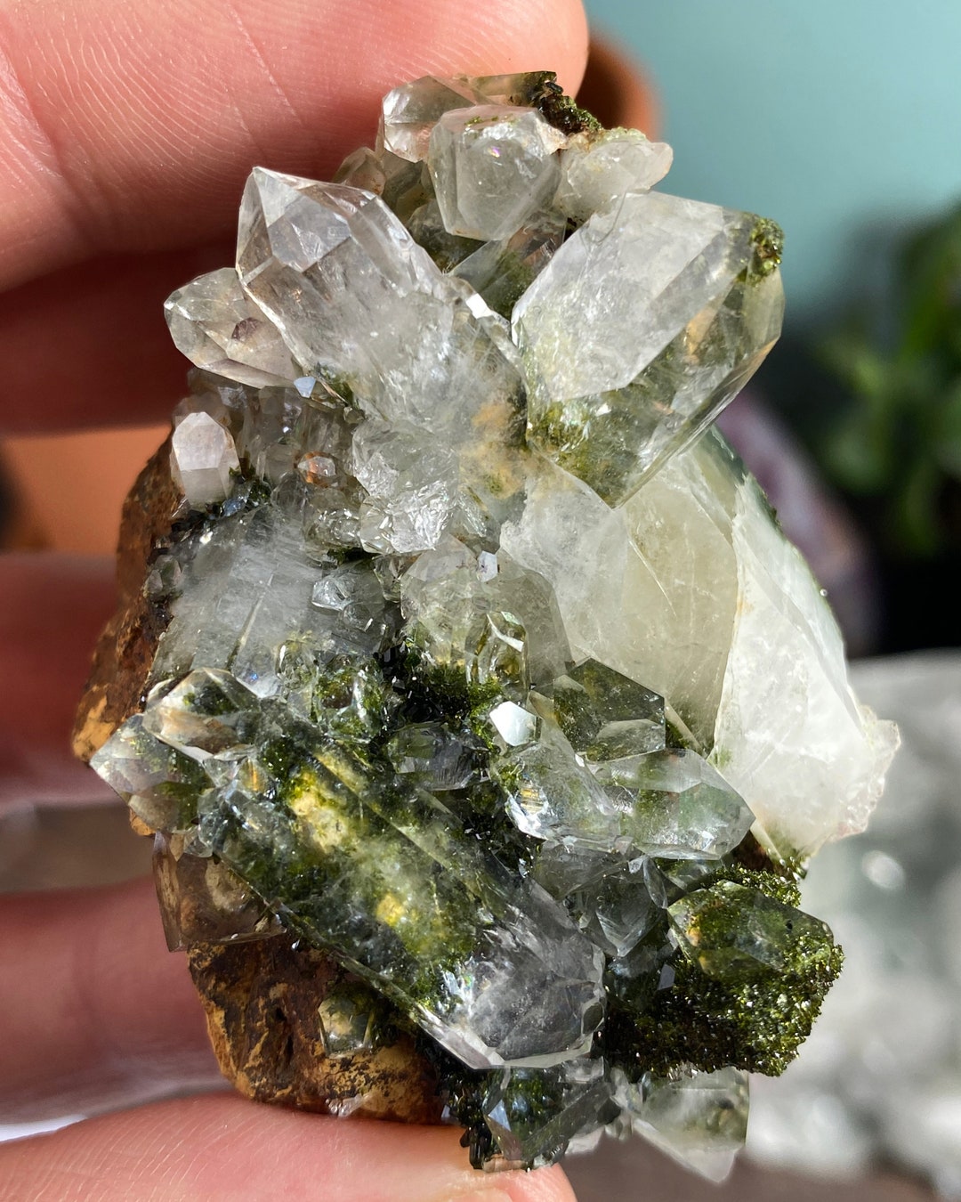 Forest Quarz Epidote W. Quartz Türkiye 58g - Etsy