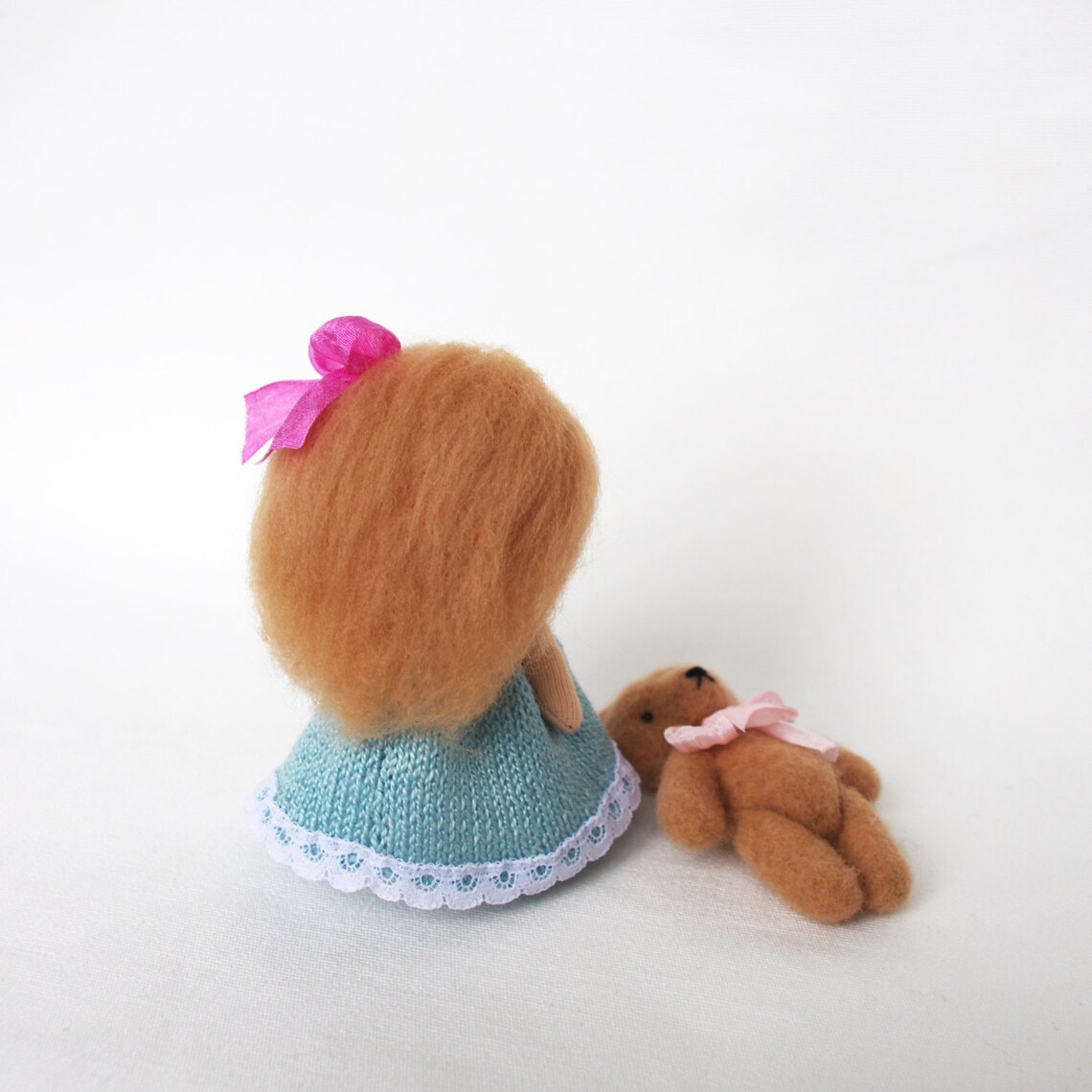 Miniature doll Girl with little bear 4 inch Marina | Etsy