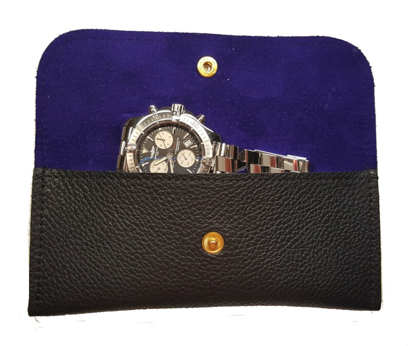 Watch Travel Case Pouch with Soft Leather Outer and Suede | Etsy