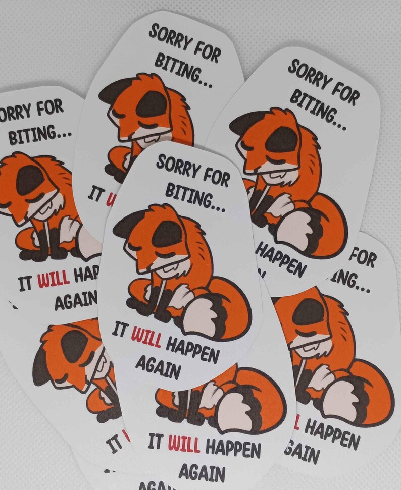 Sorry for Biting Sticker - Etsy