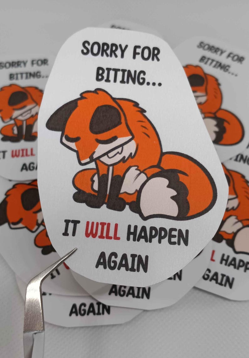 Sorry for Biting Sticker - Etsy