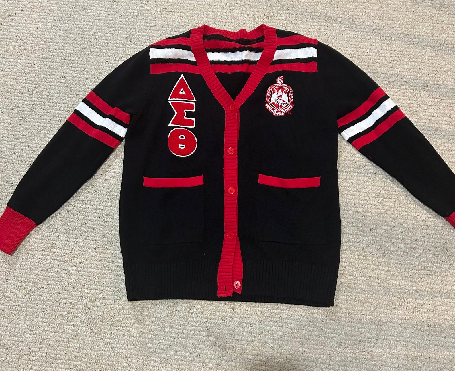 Delta Sigma Theta Striped Sleeve Cardigan - Etsy