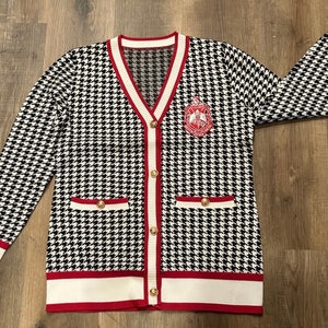 Delta Sigma Theta Cardigan, Houndstooth Cardigan, Long Sweater ...