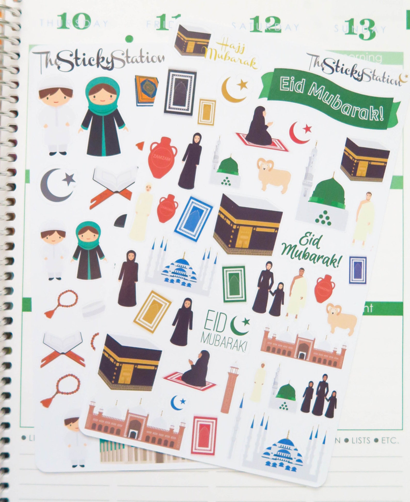 Salaam Sticker Set Hajj, Eid, Islamic Stickers Quran, Hijab, Kaabah ...