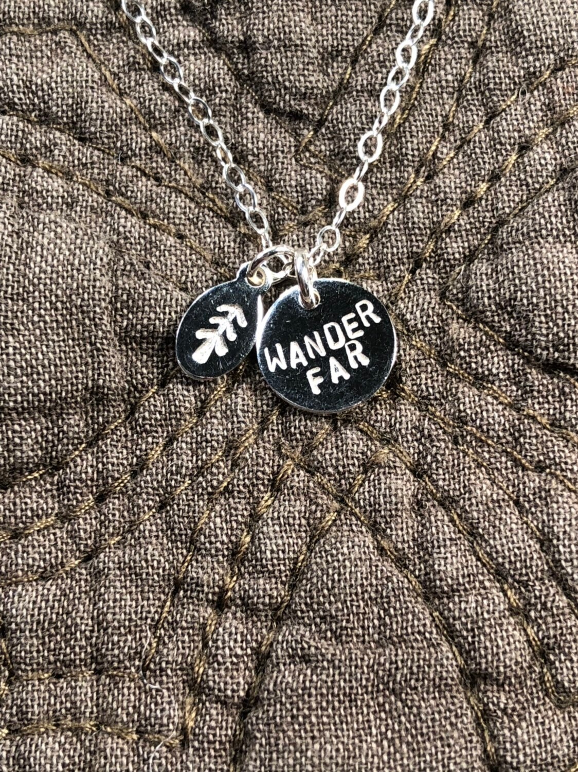 Wander Far Charm Necklace with Pine Tree Charm