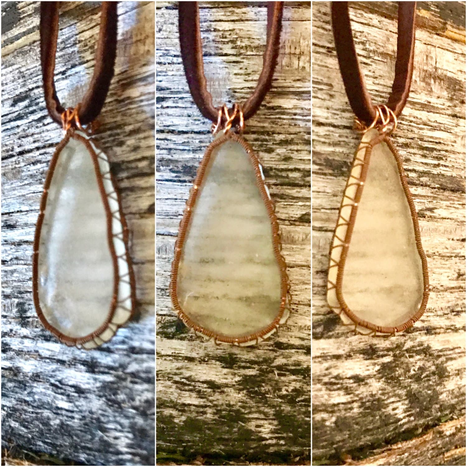 Copper Appalachian River Glass Necklace