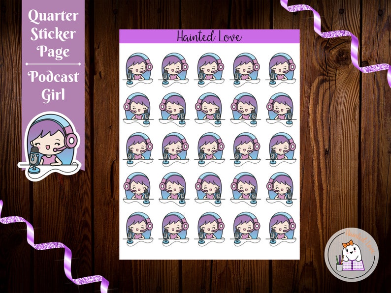 Podcast Stickers, Functional Stickers, Audiobook, Planner Stickers ...