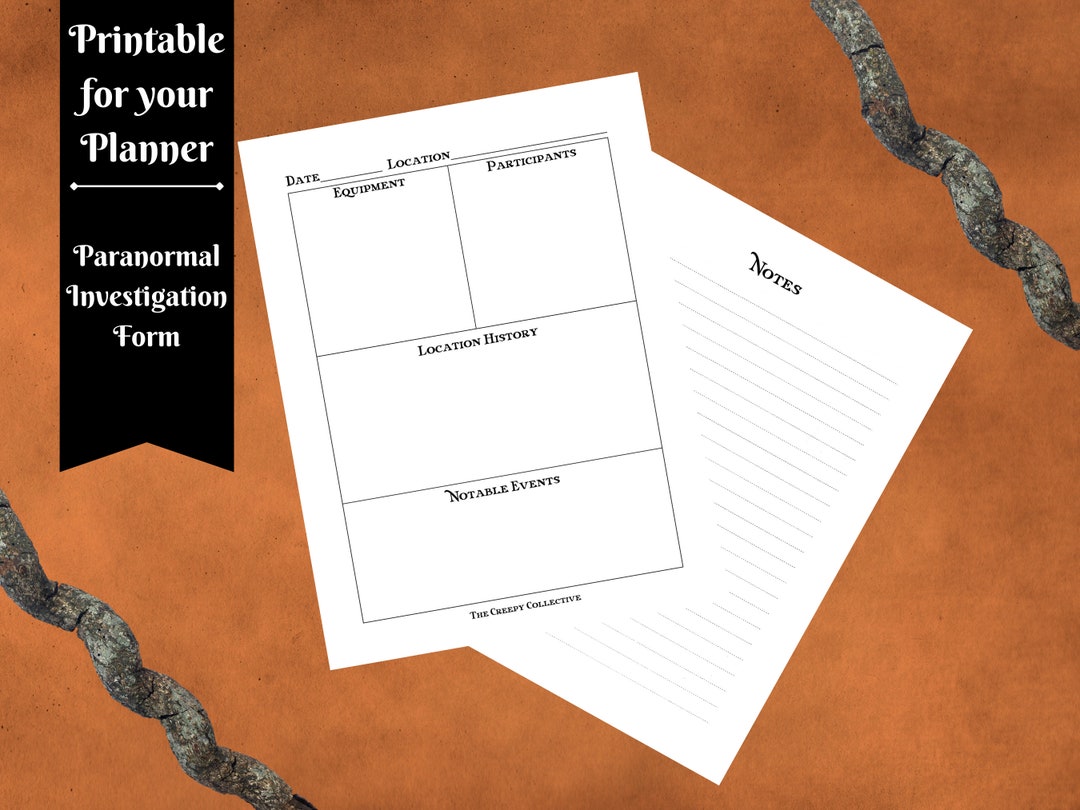 Planner Printable Paranormal Printable Paranormal - Etsy