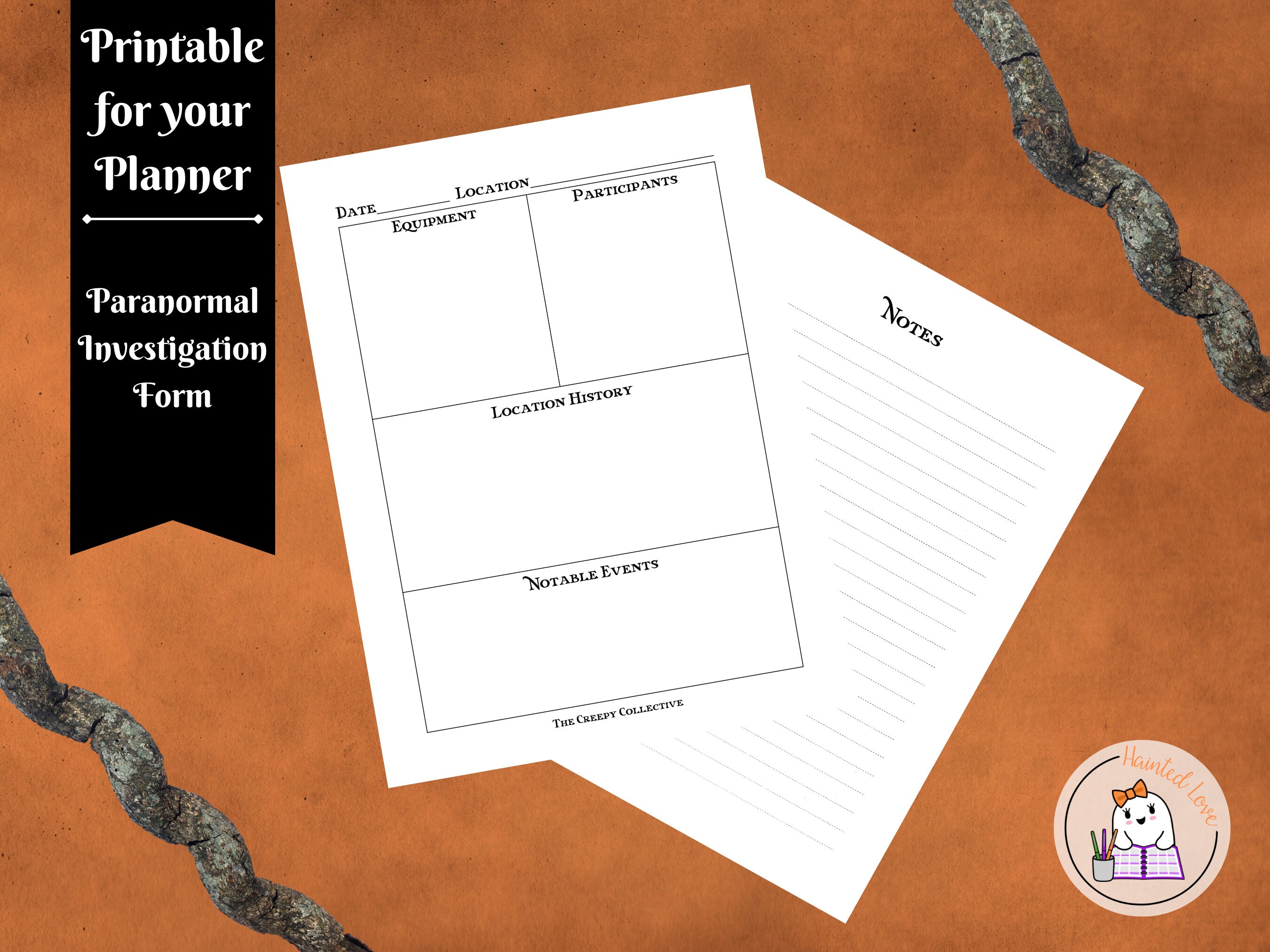 Planner Printable, Paranormal Printable, Paranormal Investigation ...