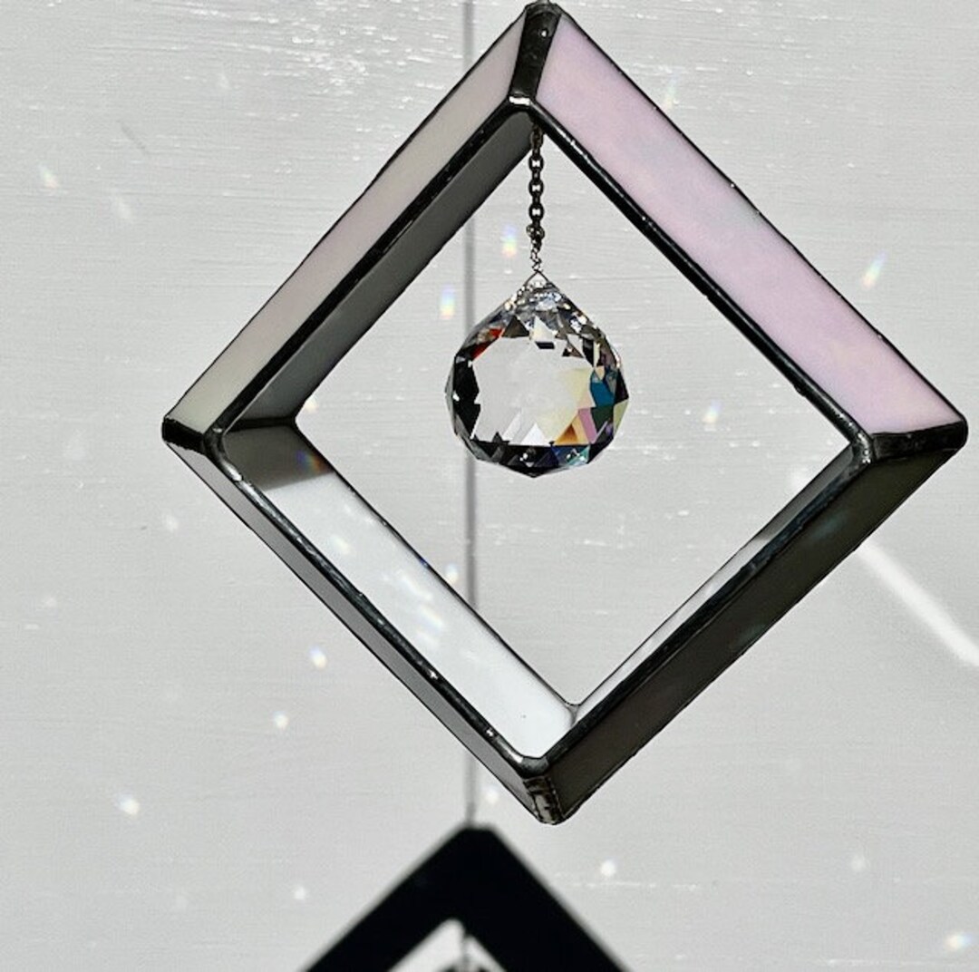 Frame It ~ Iridized White Orb With 40mm Aurora Borealis Crystal Prism ...