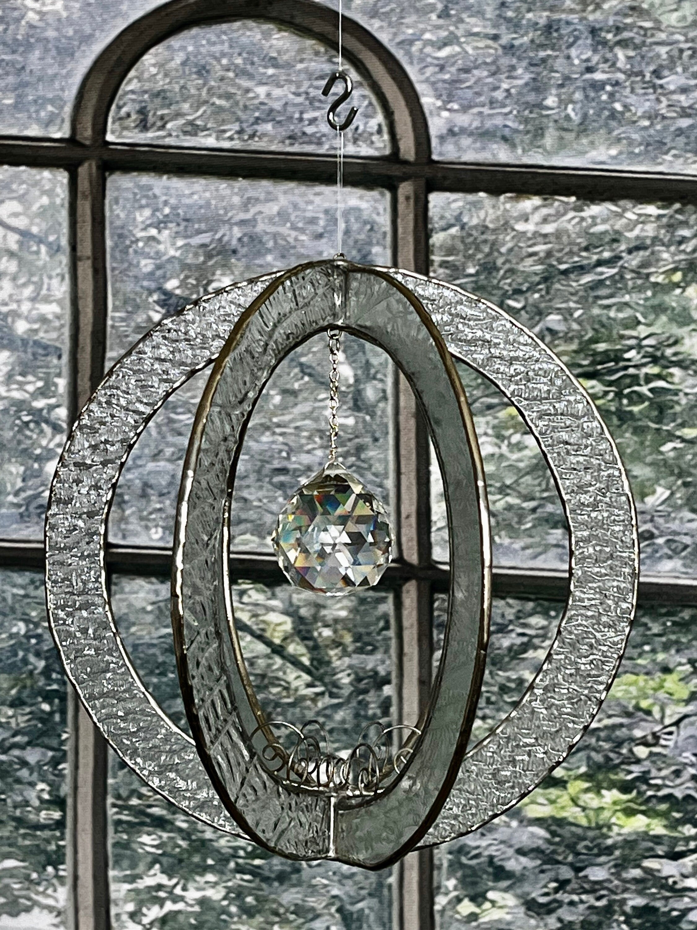 Sunscapes ~ Large Round Textured Clear Orb With 40mm Crystal Prism - Etsy