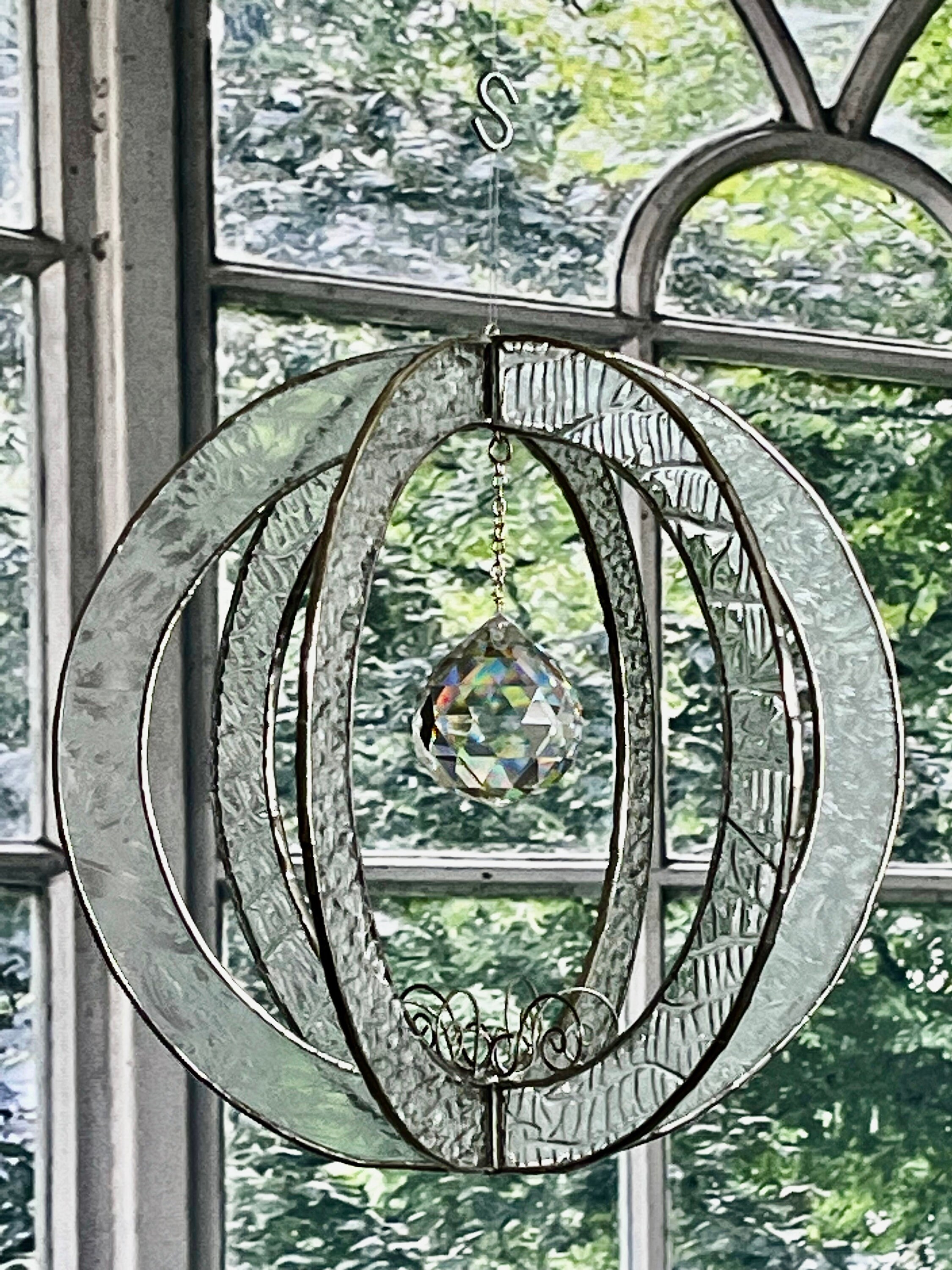 Sunscapes Large Round Textured Clear Orb With 40mm Crystal Prism - Etsy