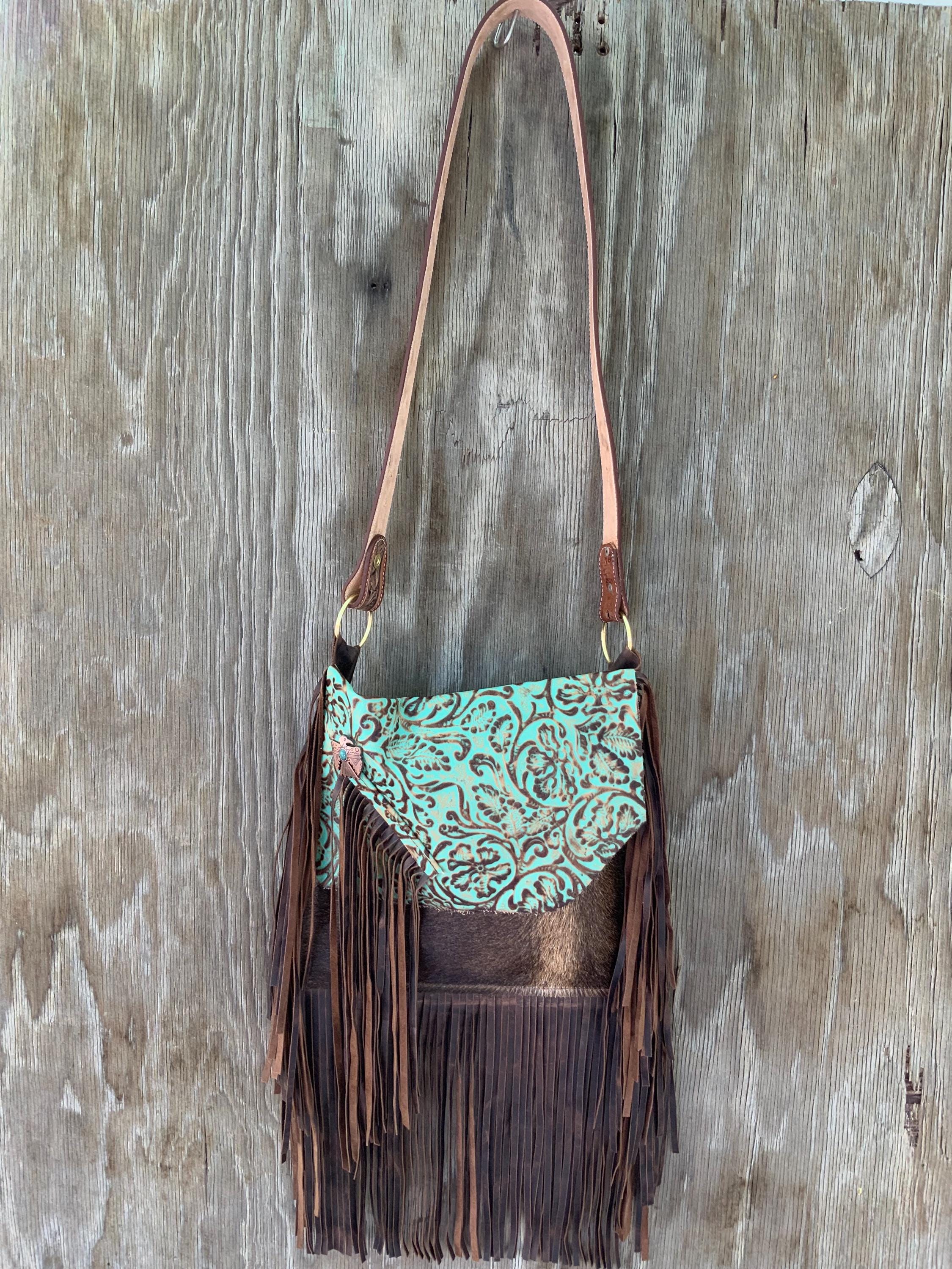 1830 Ready to Ship! Turquoise Floral Embossed Cowhide Western ...