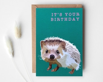 Personalised Hedgehog Birthday Card for Mum Custom Hedgehog - Etsy