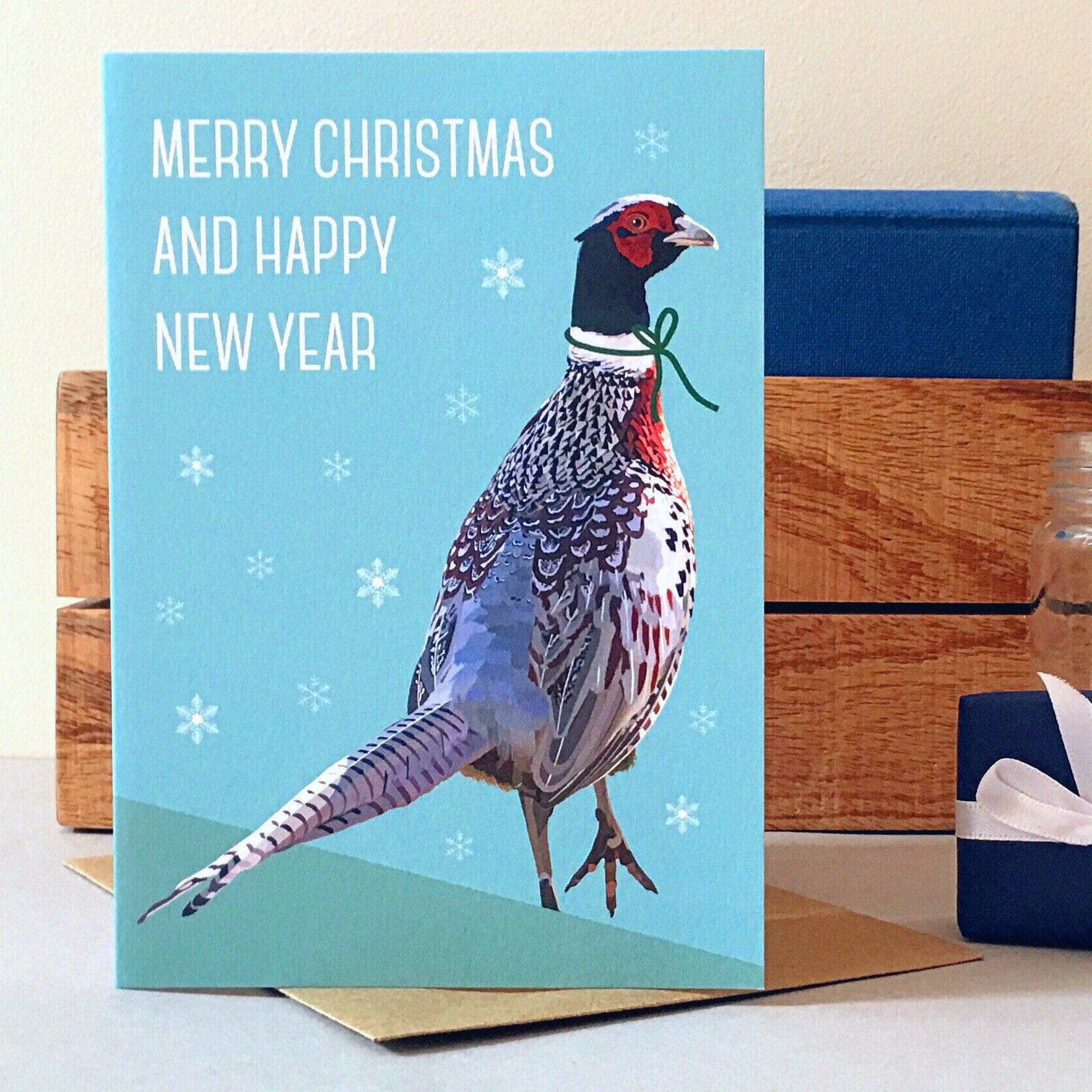 Pheasant Christmas Card Christmas Card Pheasant Card | Etsy