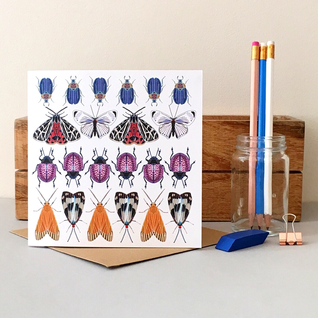 Insect Card - Butterfly Card - Moth Card - Bug Card - Blank Card ...