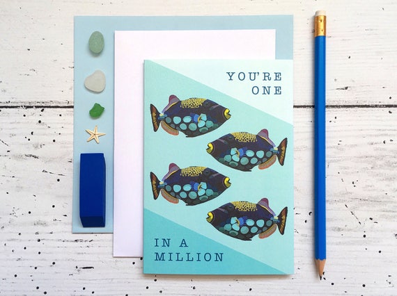 Tropical Fish Card Trigger Fish Card Fish Card Sea Card | Etsy