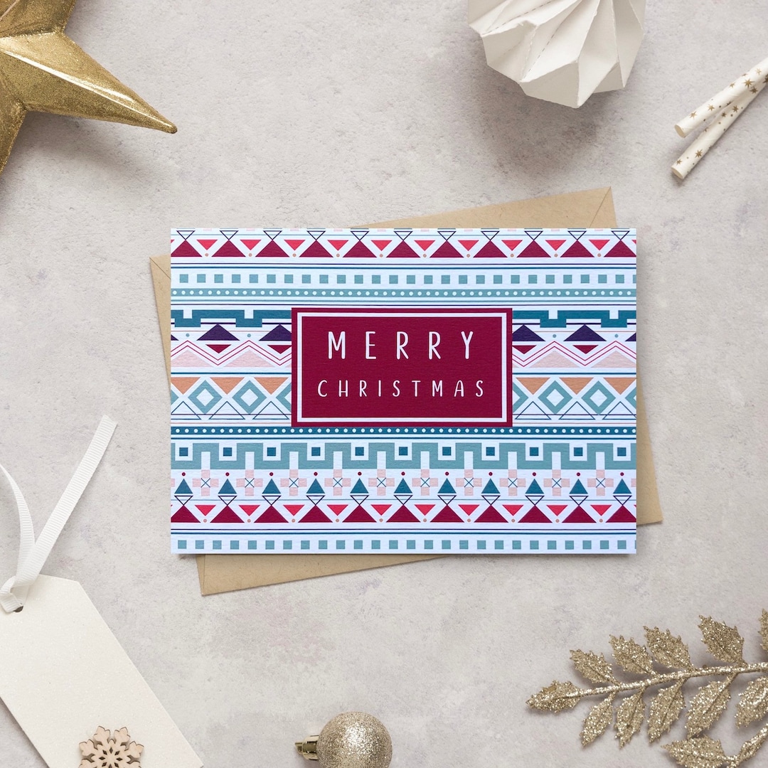 Merry Christmas Card - Christmas Card - Xmas Card - Christmas Pattern ...