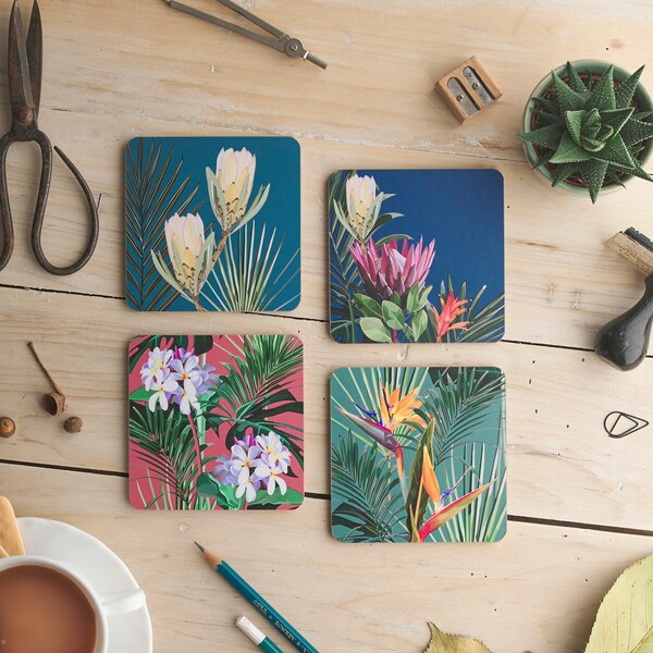 Tropical Coasters - Etsy