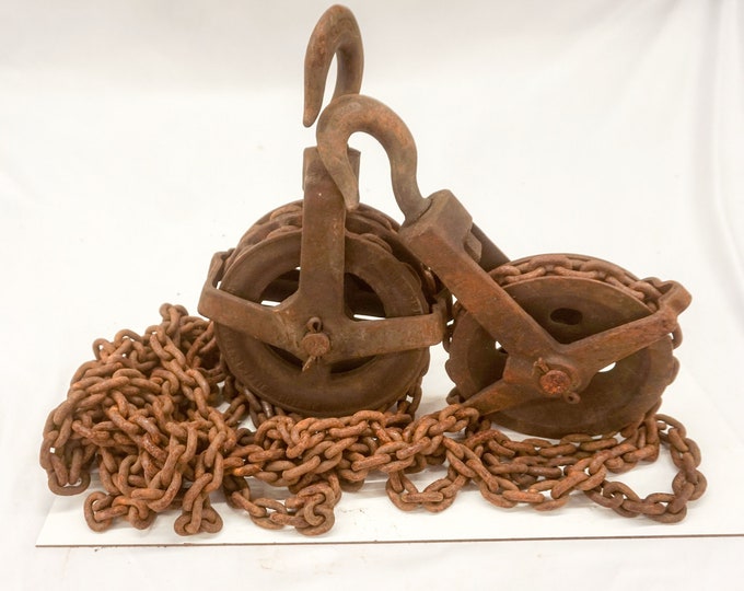 Antique Industrial Chain Hoist - Weston Differential Block Garage ...