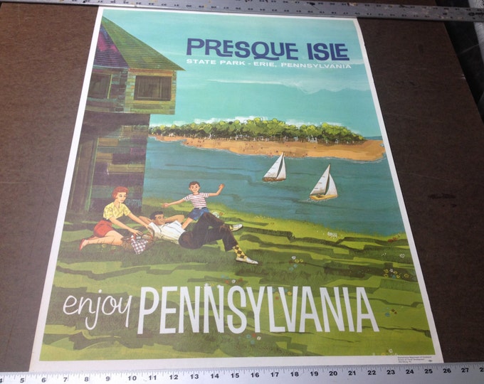 Rare Vintage Presque Isle State Park Erie Pennsylvania Advertising ...