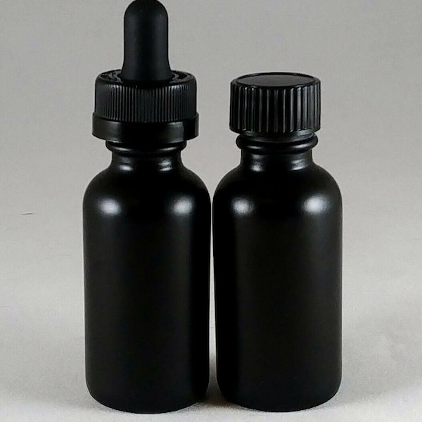 Matte Black Glass Bottles - Etsy