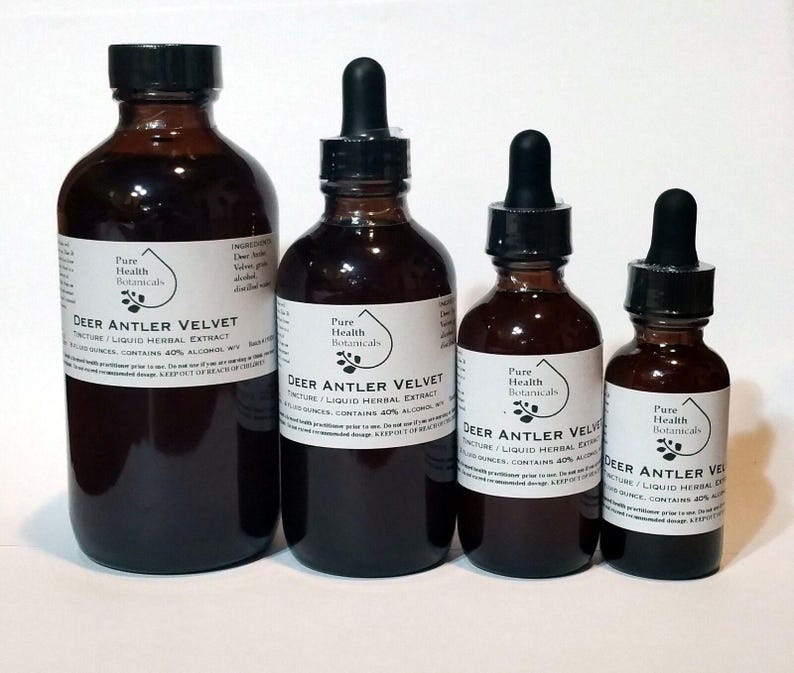 Deer Antler Velvet Tincture/extract, Energy, IGF-1, Longevity, Highest ...