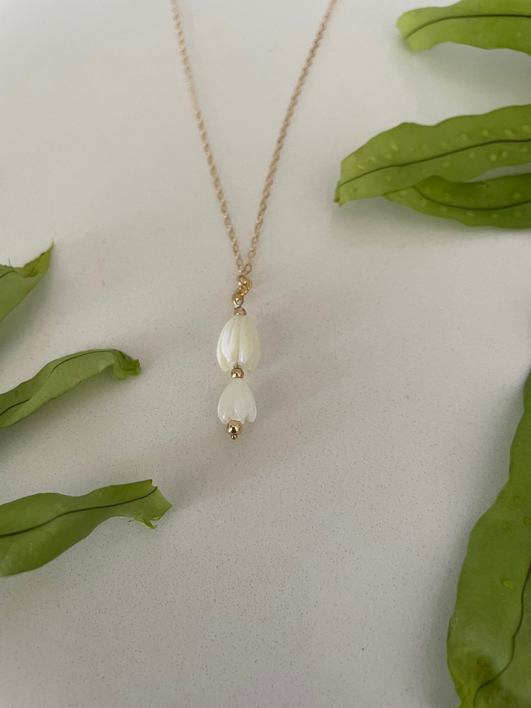 Mother of Pearl Pikake Flower Necklace – Hawaiian Jasmine Jewelry - Etsy