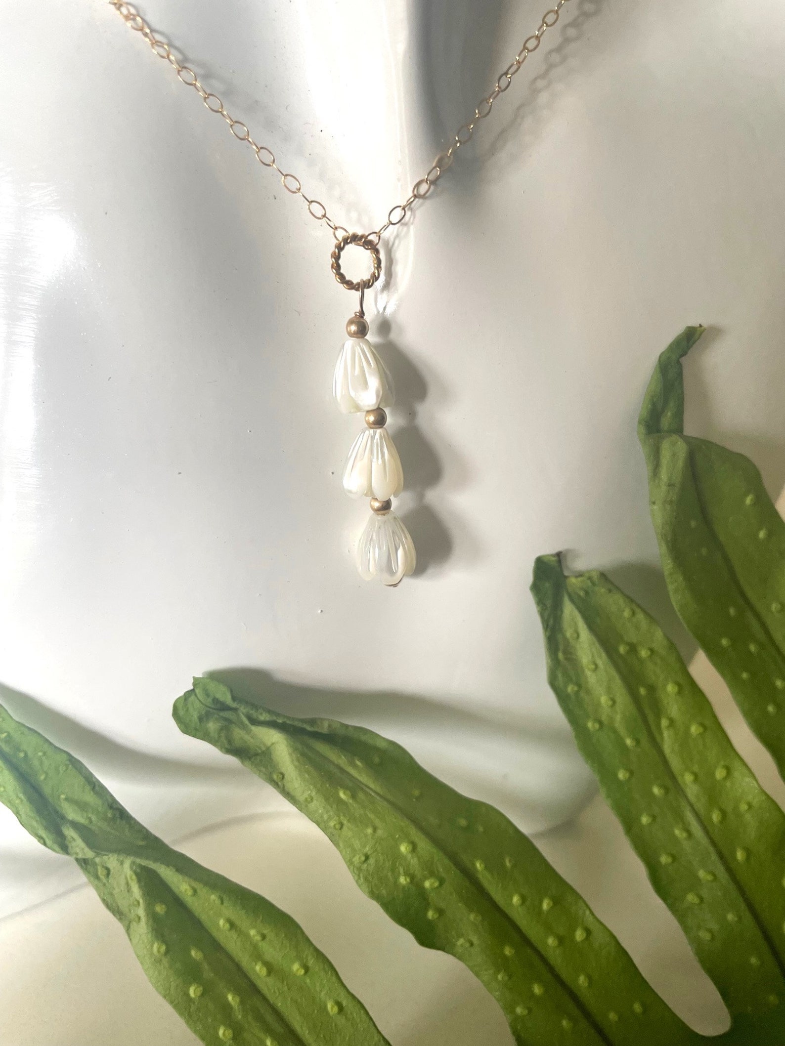 Mother of Pearl Pikake Necklace – Jasmine Flower, Hawaiian Wedding ...