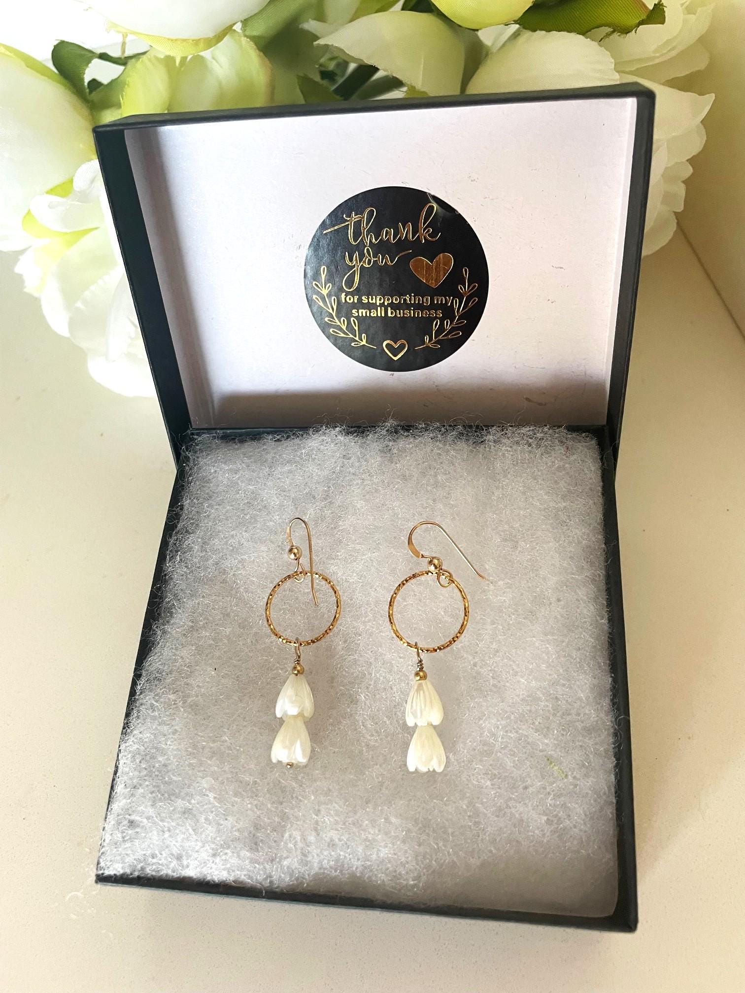 Pikake Earrings-hawaiian Jasmine Flower-wedding Jewelry-hoop Earrings ...