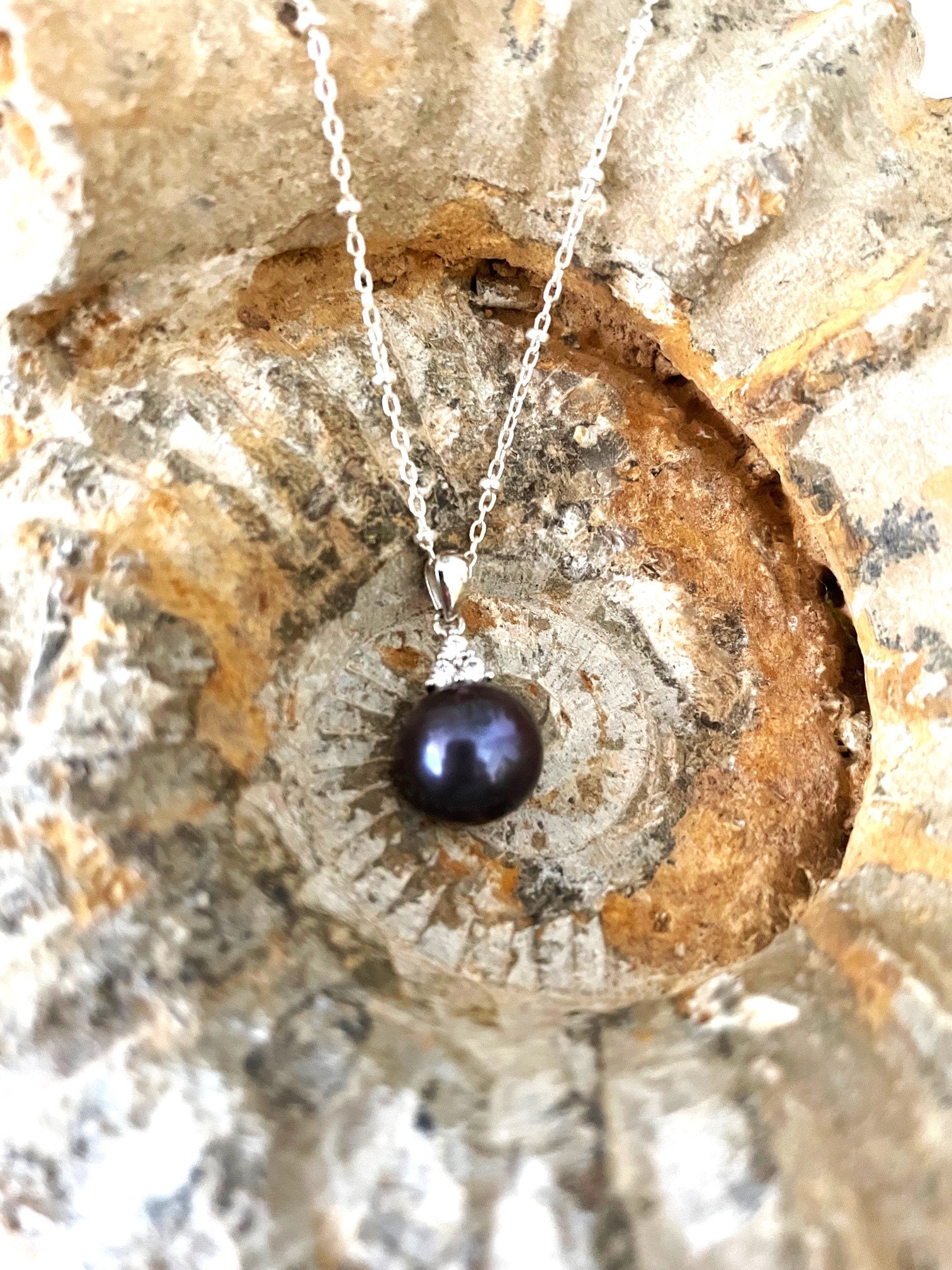 Purple Edison Pearl Necklace Edison Pearl Rare Purple Pearl Grade AAA ...