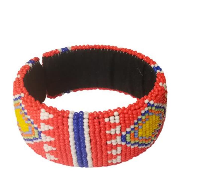African Beaded Cuff Bracelet: Handmade Zulu Tribal Bangle - Etsy