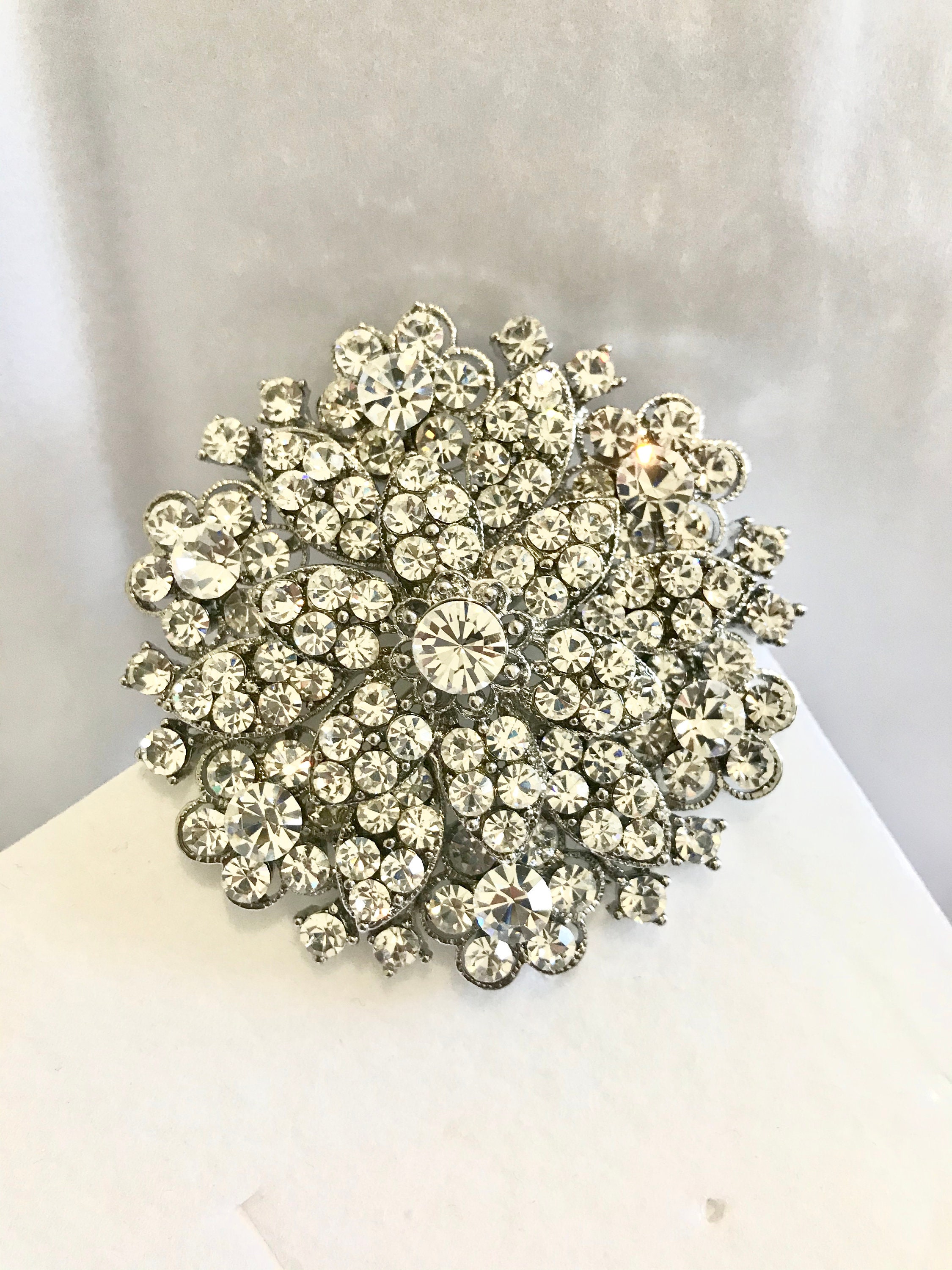Crystal Clear Brooch, Crystal Brooch, Gift Brooch, Vintage Brooches ...
